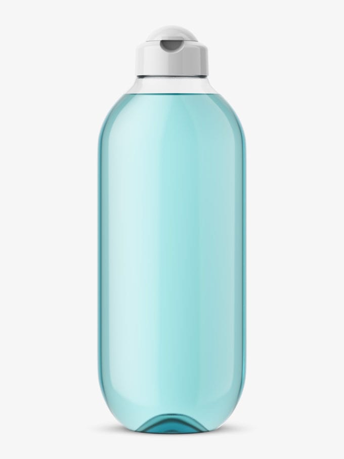 Transparent cosmetic bottle mockup - Smarty Mockups