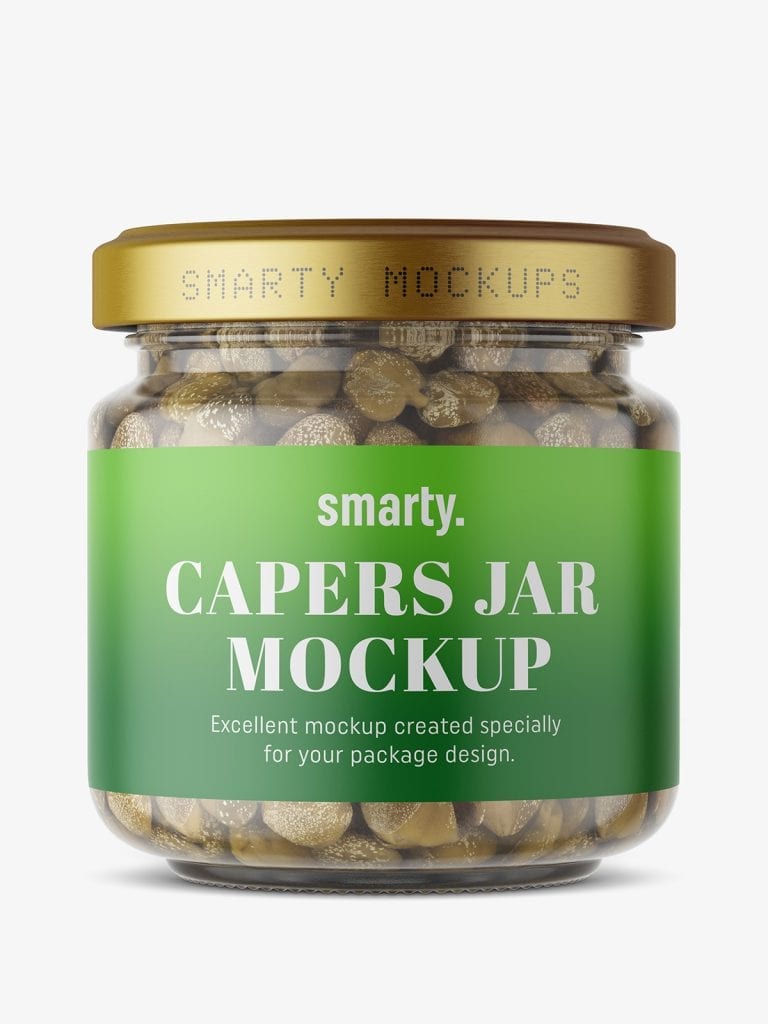 Capers jar mockup - Smarty Mockups