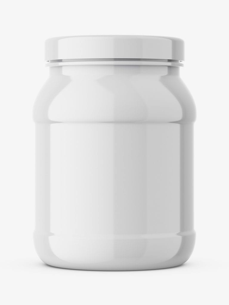 Glossy shake powder jar mockup - Smarty Mockups