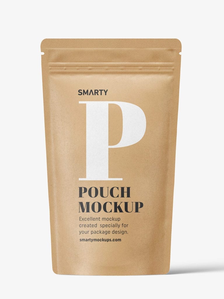 Kraft paper pouch mockup - Smarty Mockups