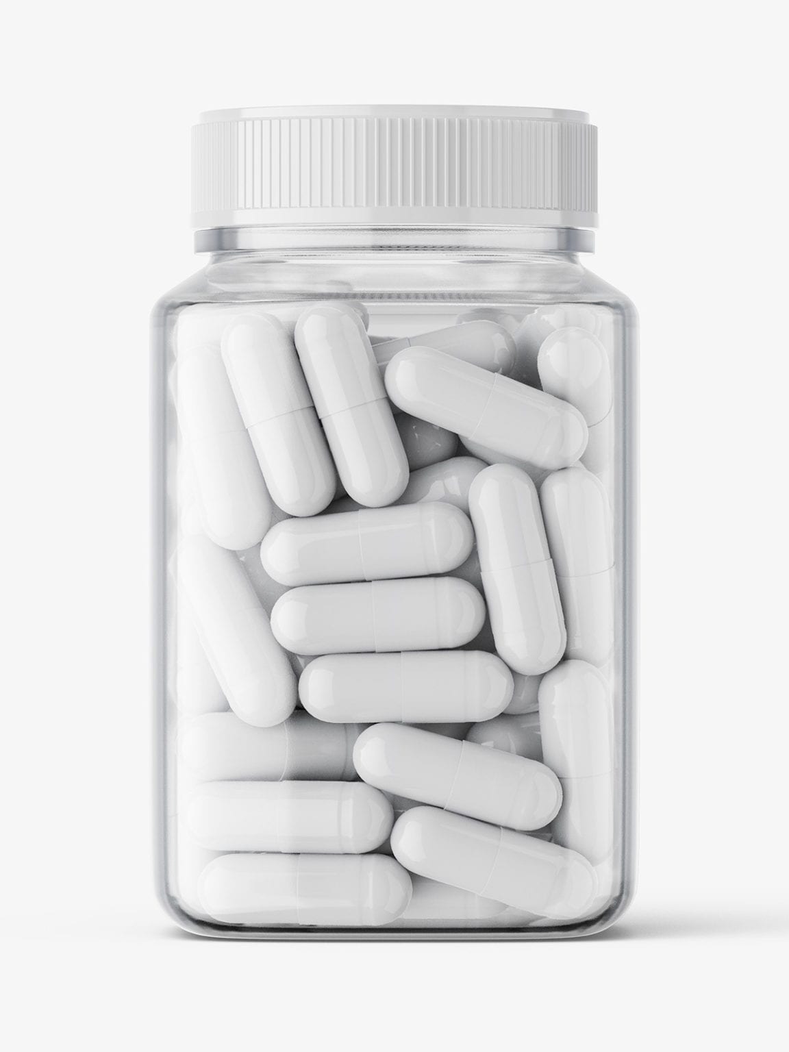 Square jar with capsules mockup - Smarty Mockups