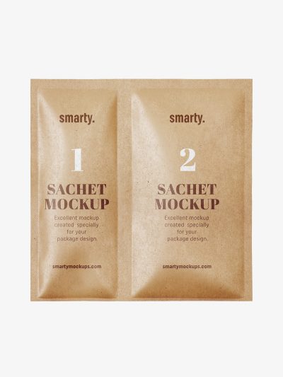 Double sachet mockup / kraft paper - Smarty Mockups