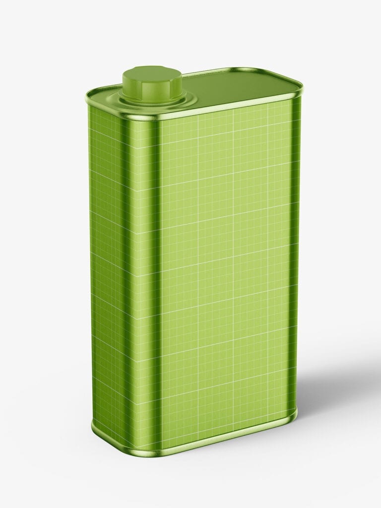 Metallic rectangle tin can mockup - Smarty Mockups
