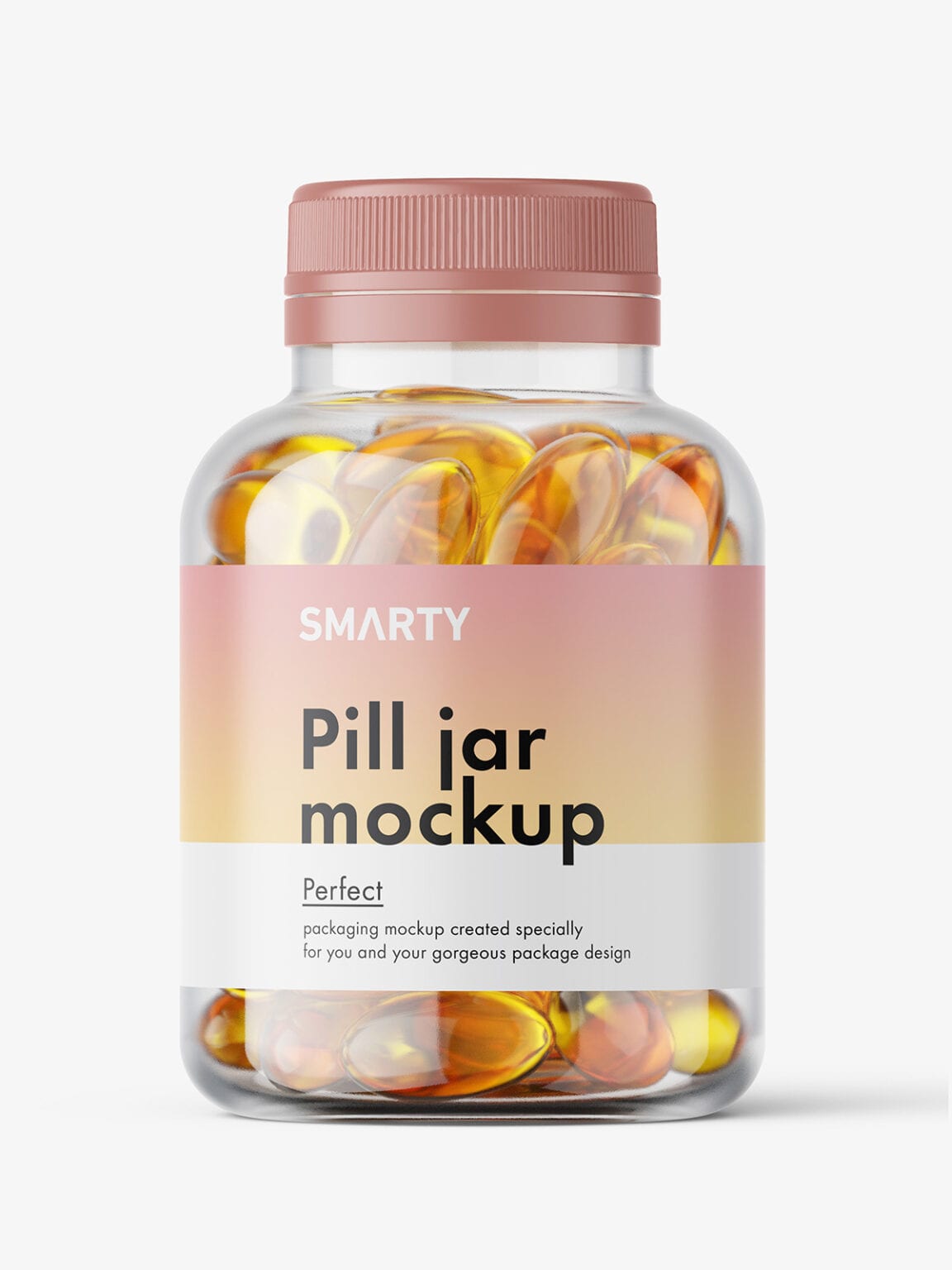 Jar with fish oil capsules mockup - Smarty Mockups