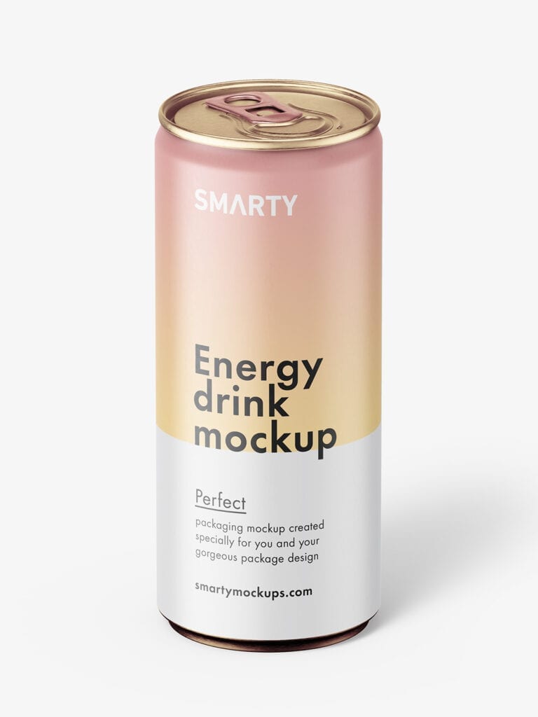 Matt energy drink mockup - Smarty Mockups