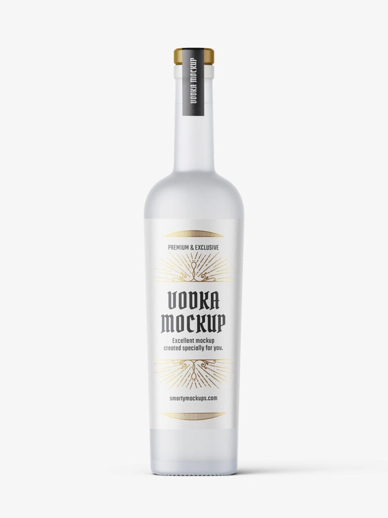 Frosted vodka bottle mockup - Smarty Mockups