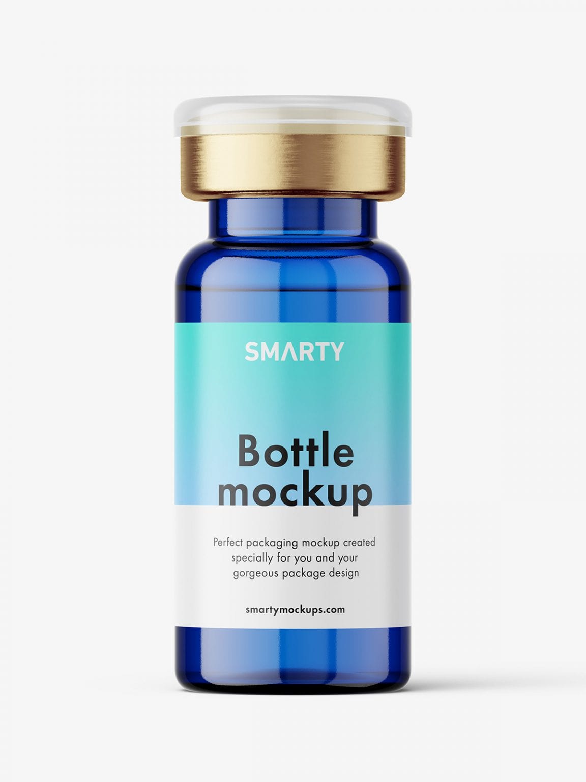 Blue injection bottle mockup - Smarty Mockups