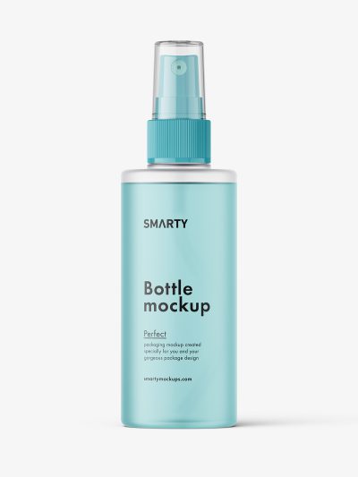 Simple bottle with mist spray mockup / frosted - Smarty Mockups
