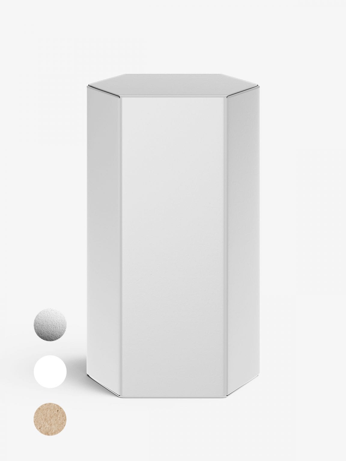Hexagonal box mockup / white - metallic - kraft - Smarty Mockups