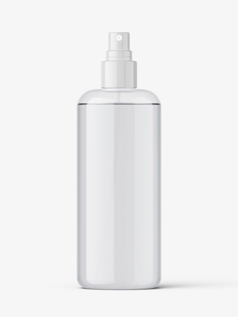 Clear mist spray bottle mockup - Smarty Mockups