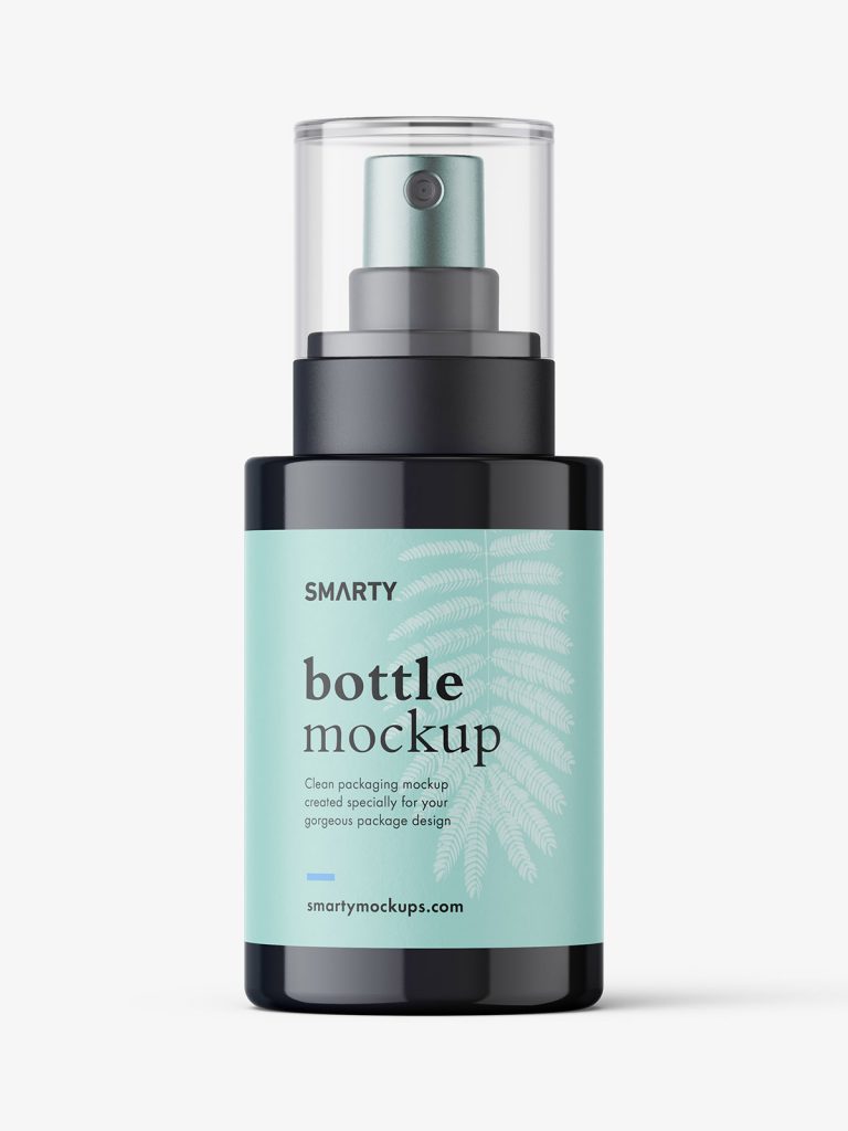 Glossy mist spray bottle mockup - Smarty Mockups