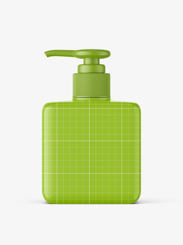 Glossy square bottle mockup - Smarty Mockups