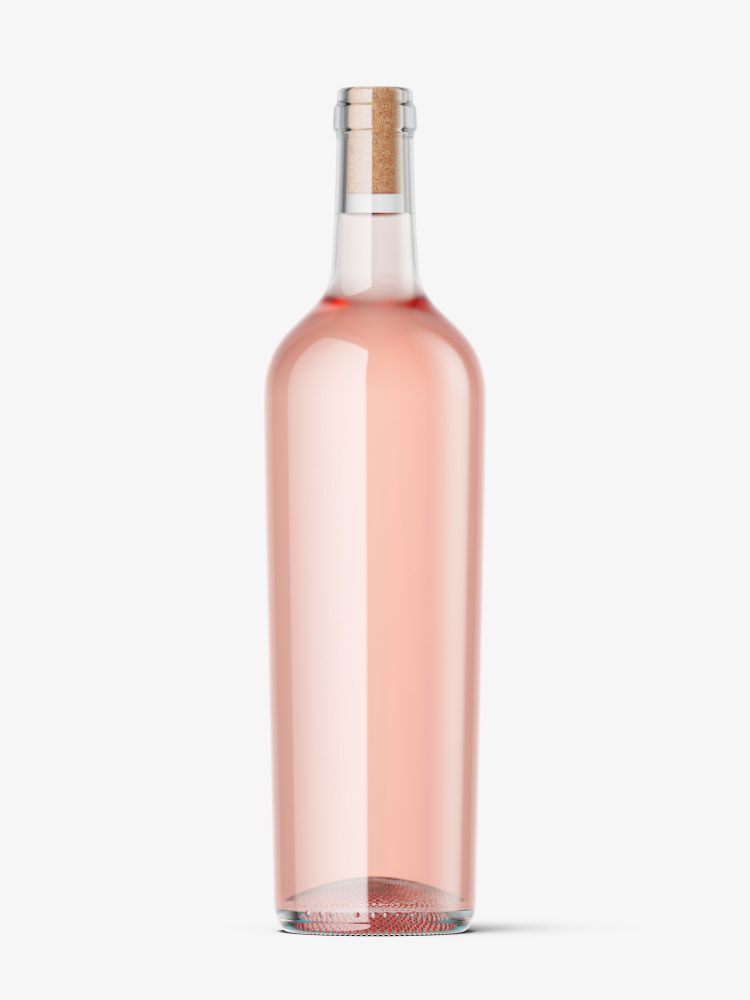 Pink wine bottle mockup - Smarty Mockups