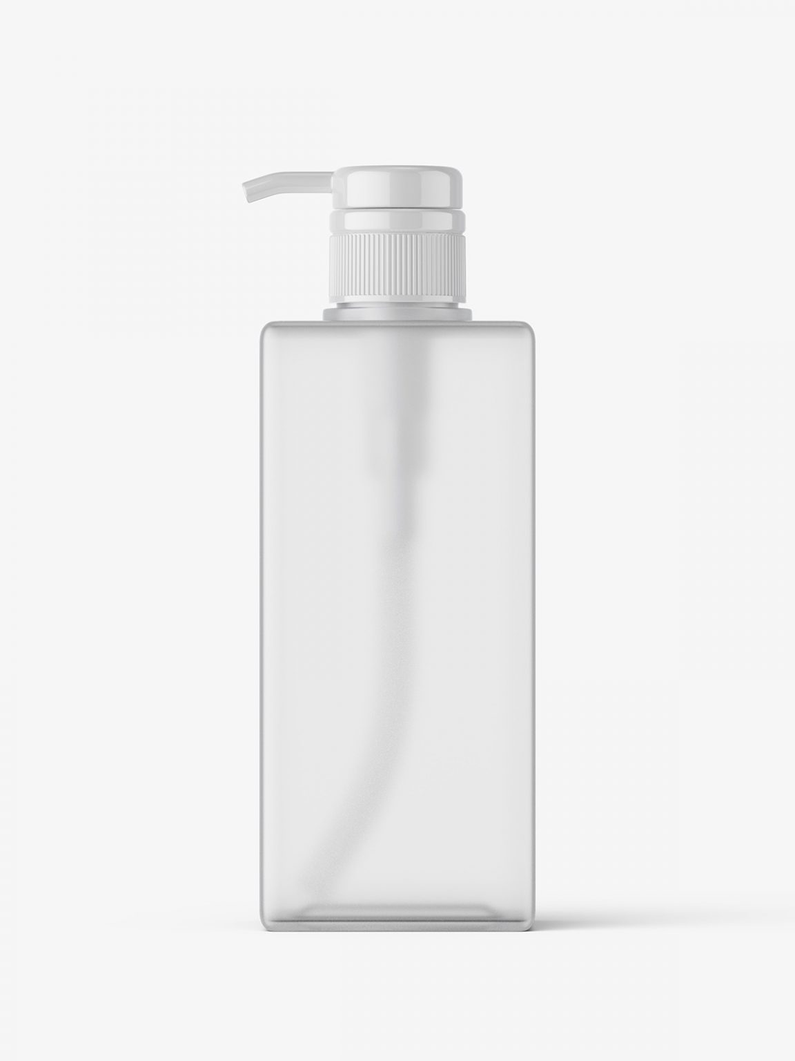 Square bottle with pump mockup / frosted - Smarty Mockups