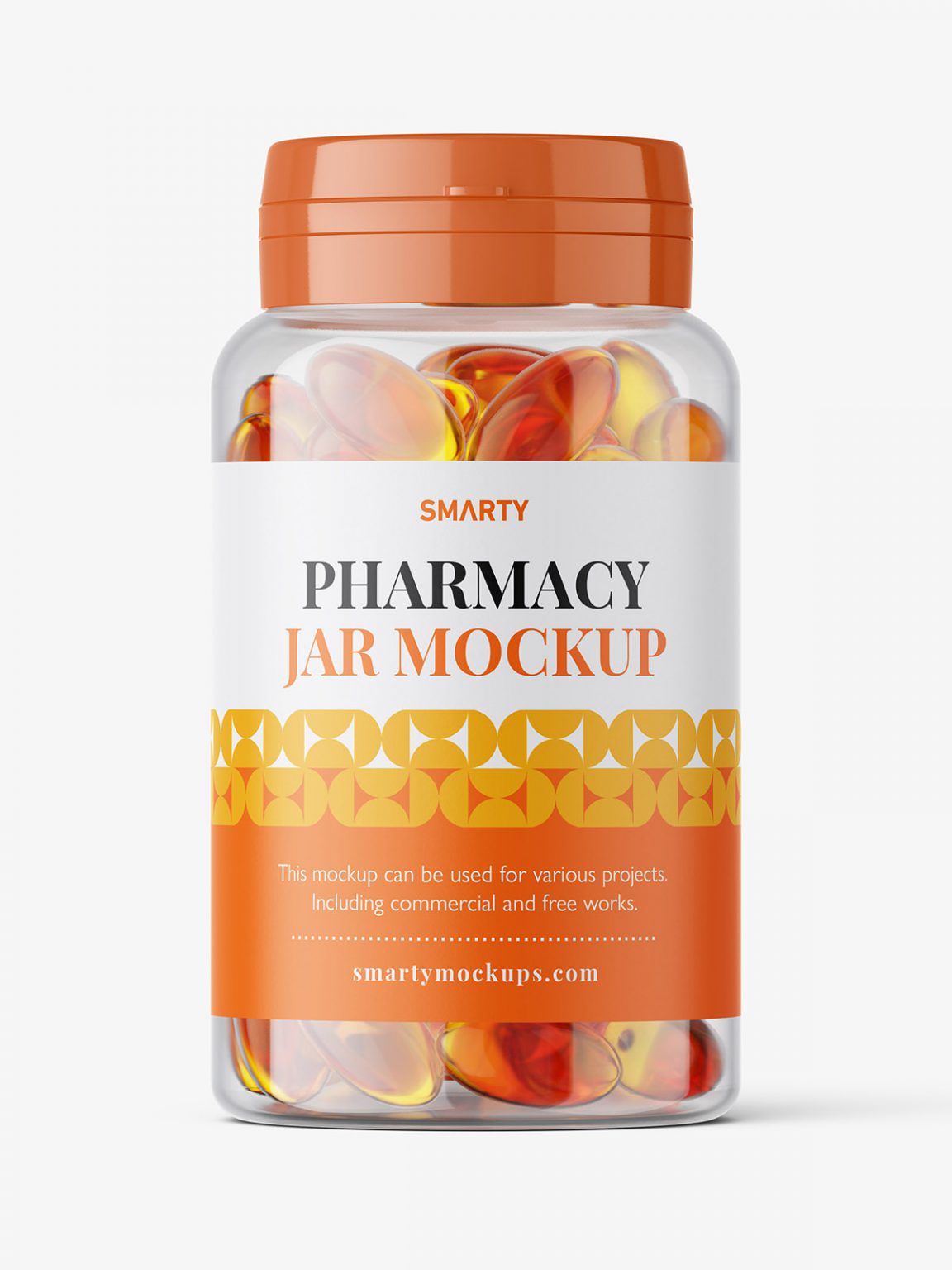 Clear jar with fish oil capsules mockup - Smarty Mockups