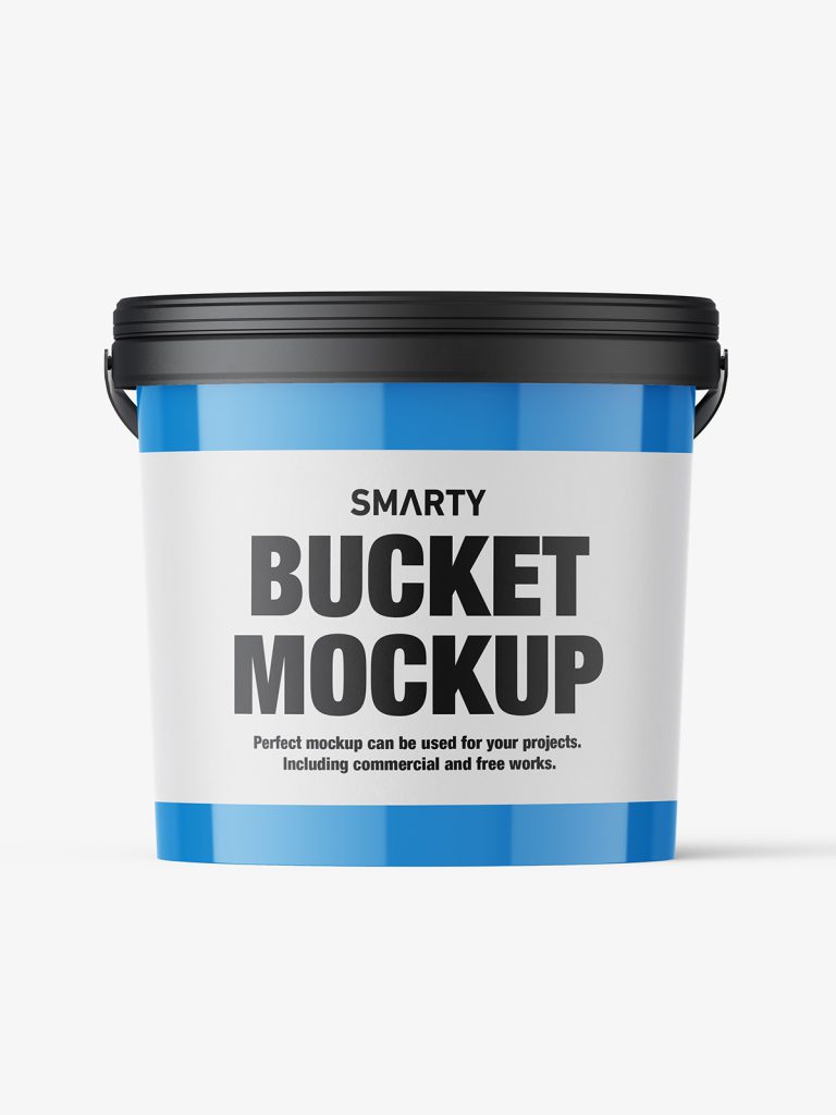 Glossy bucket mockup - Smarty Mockups