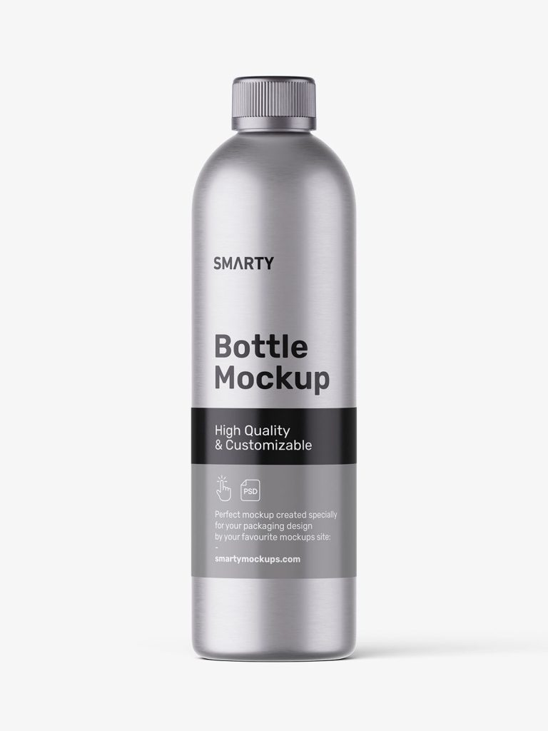 Metallic bottle with tampered lid mockup - Smarty Mockups